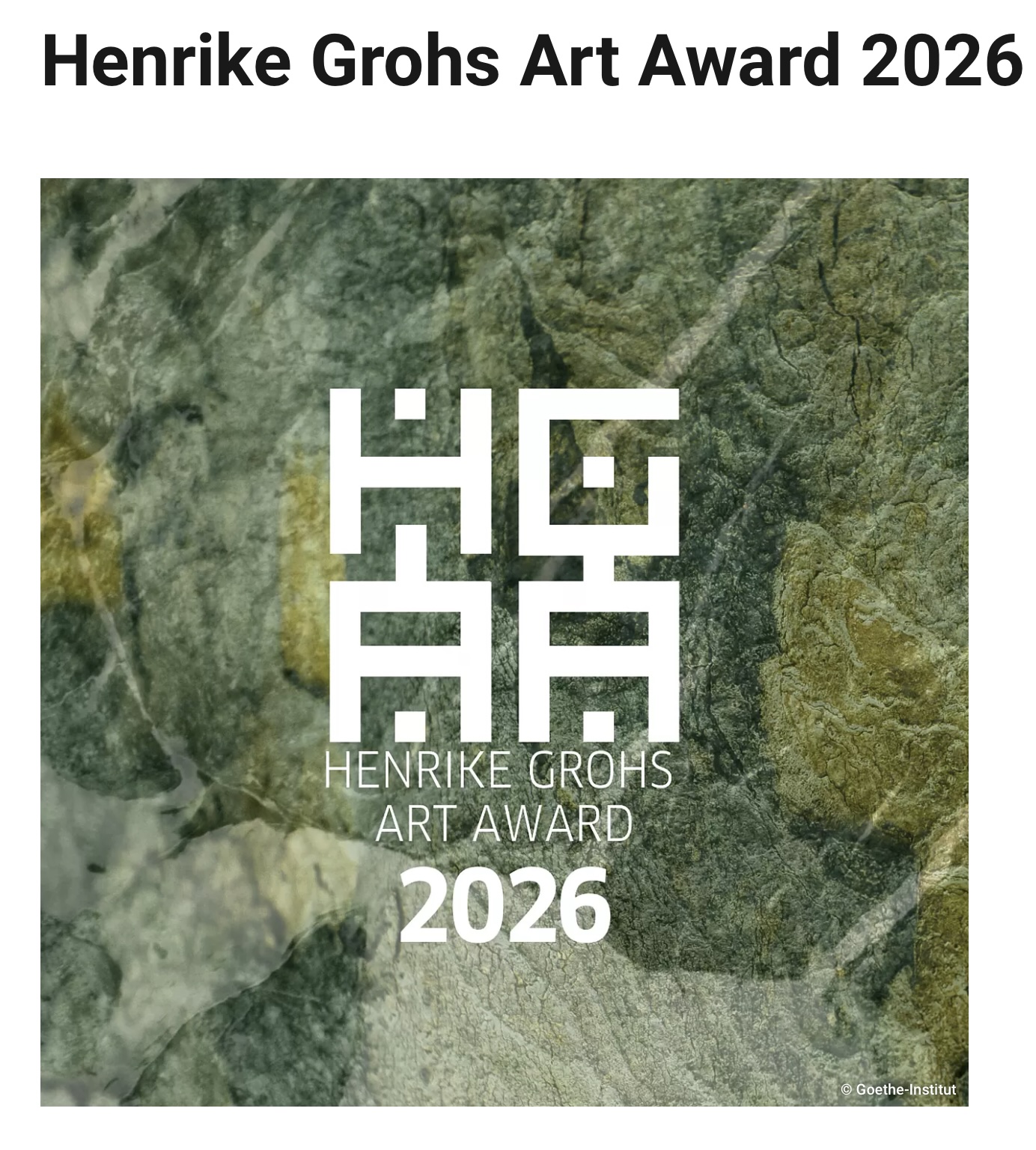 Fast Forward Henrike Grohs Art Award 2026